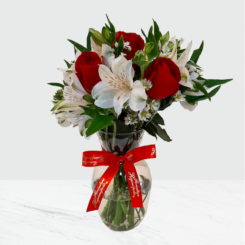 BUQUÊ DE ALSTROEMERIAS E ROSAS B 334